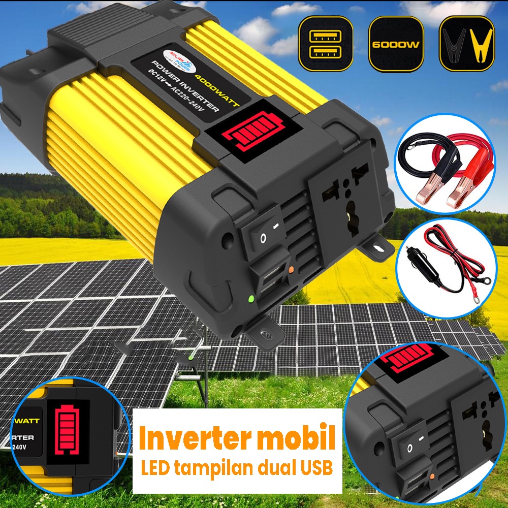 Jual 4000W Power Inverter Dc 12v Ac 220v Dual Usb Dengan Display Led ...