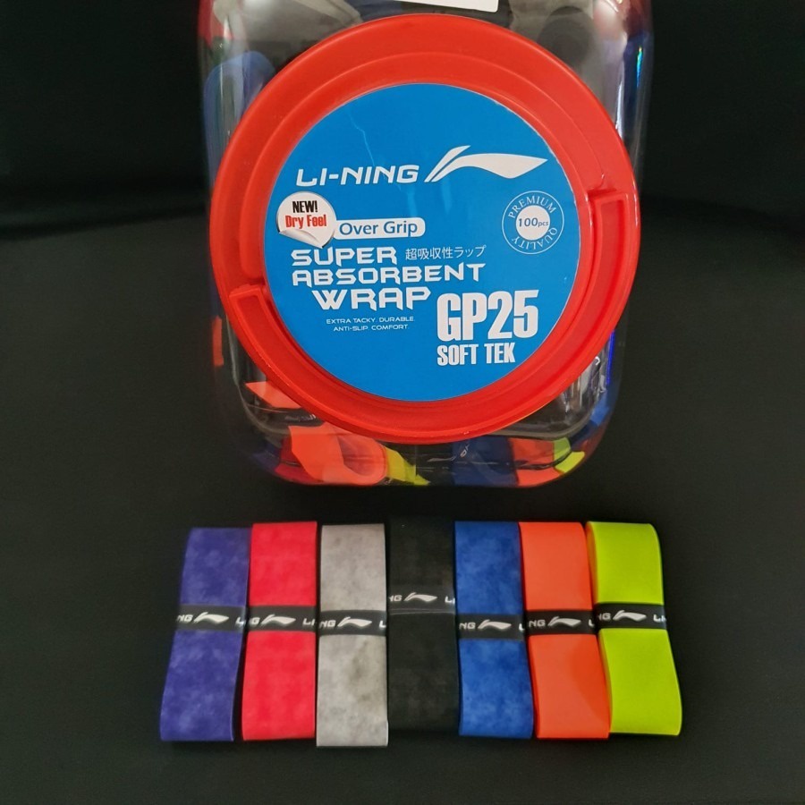 Jual Grip Karet Lining GP25-100T Li-Ning Badminton Hand Grip Tipis ...
