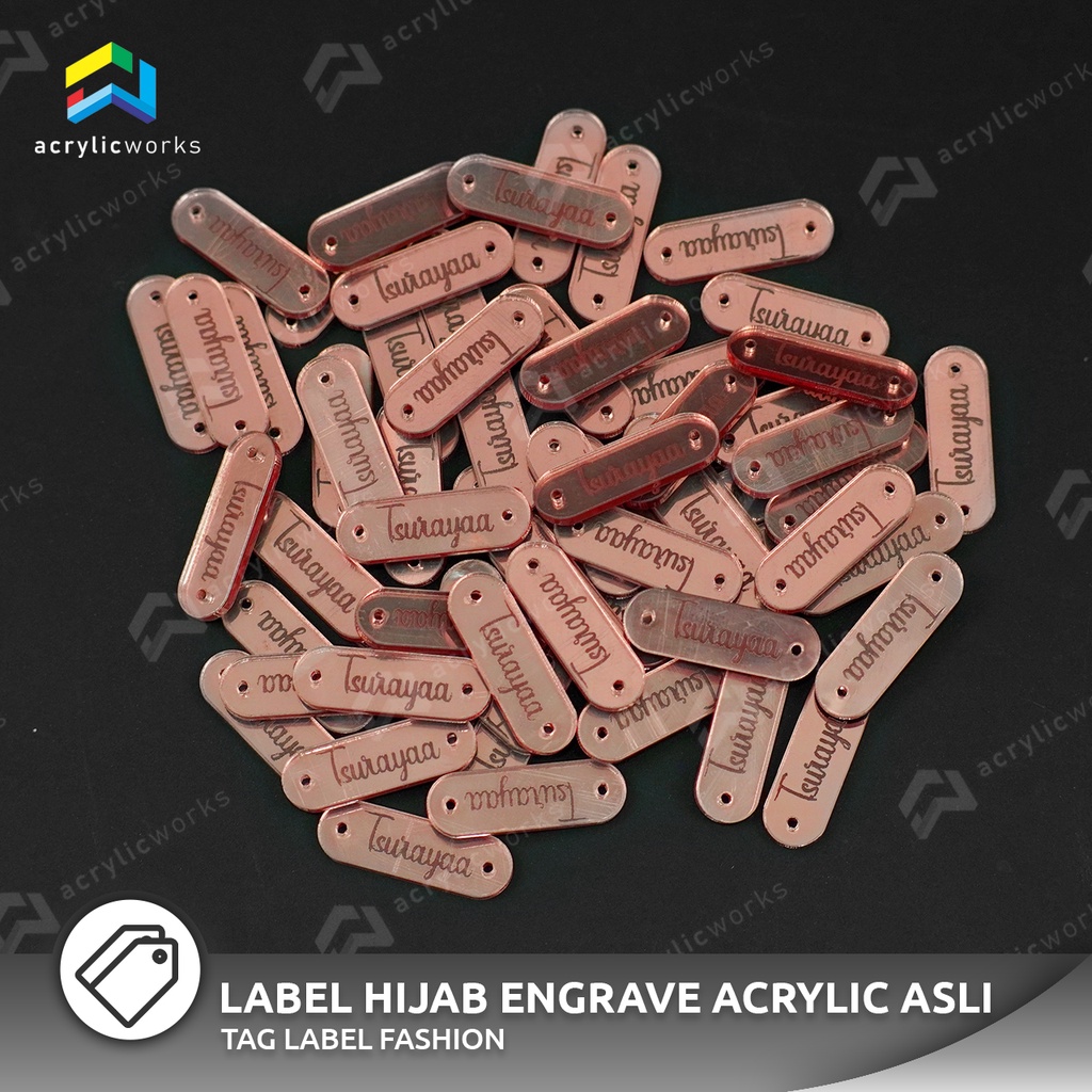 Jual Label Hijab Acrylic / Label Akrilik / Label Brand Akrilik Custom ...