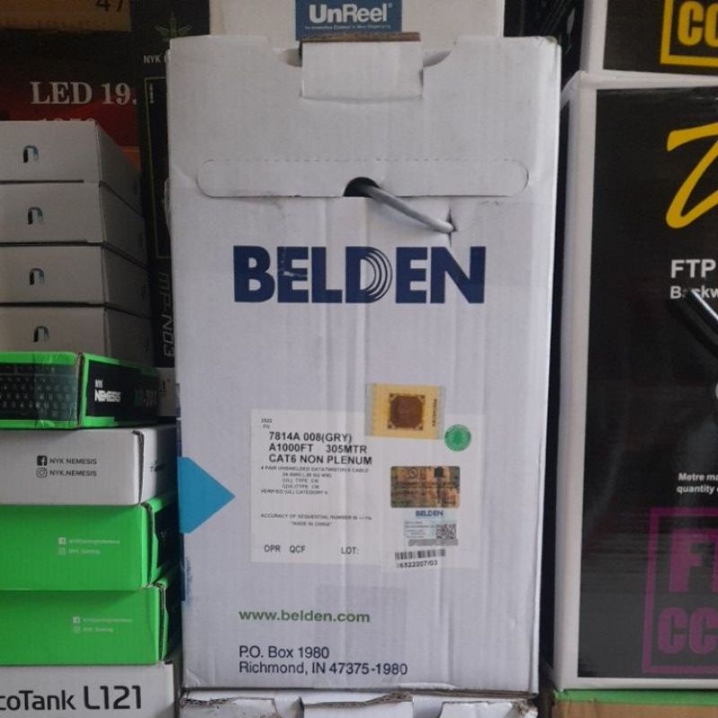 Jual KABEL LAN UTP CAT 6 BELDEN ORIGINAL 1 ROLL (305M) | Shopee Indonesia