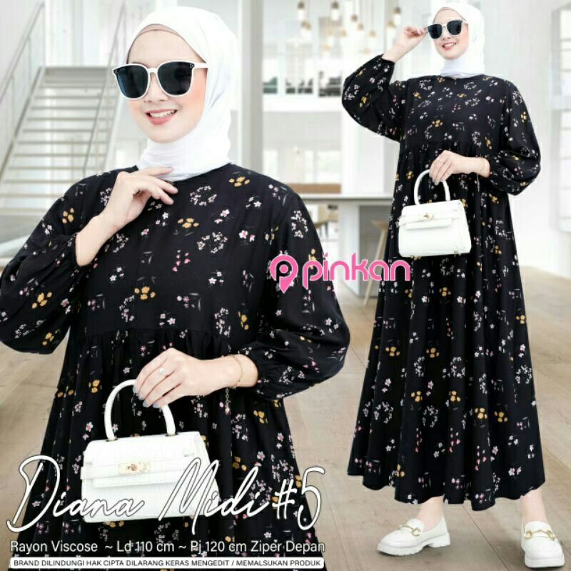 Jual KIARA,,HANA,TIARA,DANIA,LUNA,BUNGA Midi Dress Ori by Pinkan ...