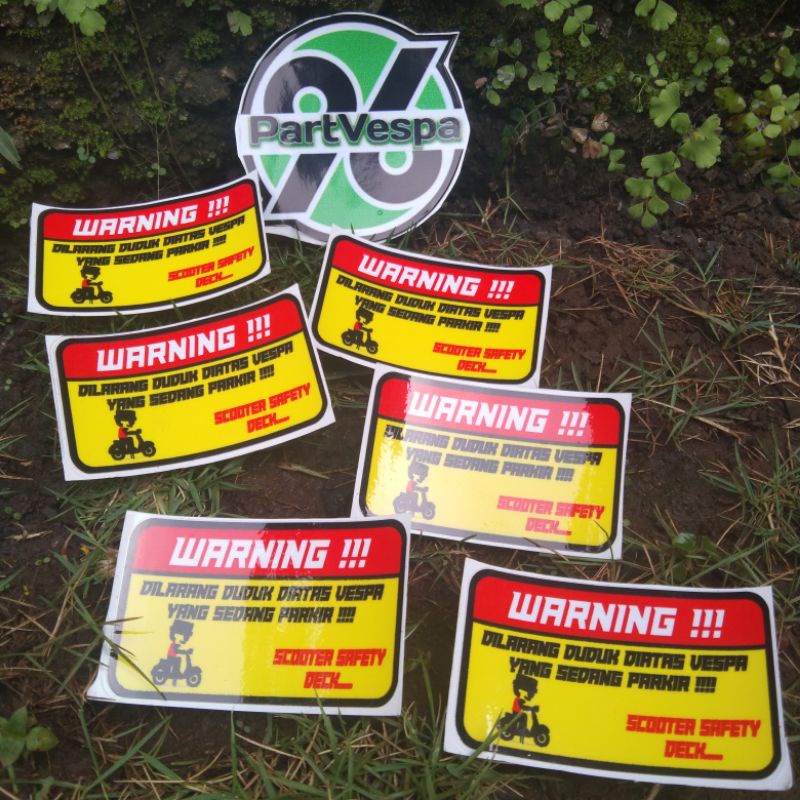 Jual stiker warning safety deck vespa all type | Shopee Indonesia