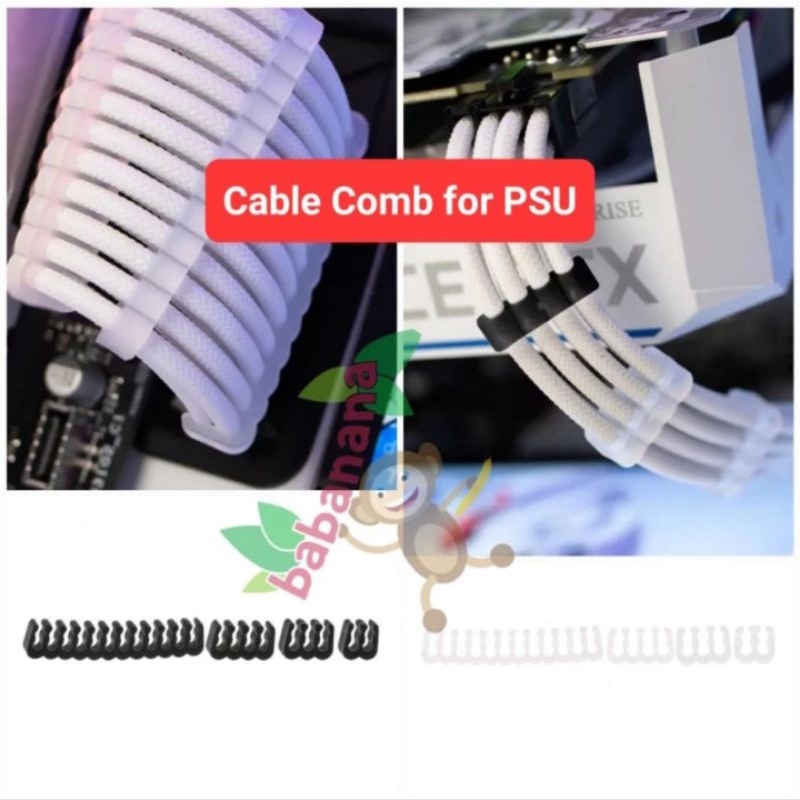 Jual Perapih Kabel PSU Hitam Sisir Cable Comb Sleeved organizer clamp ...