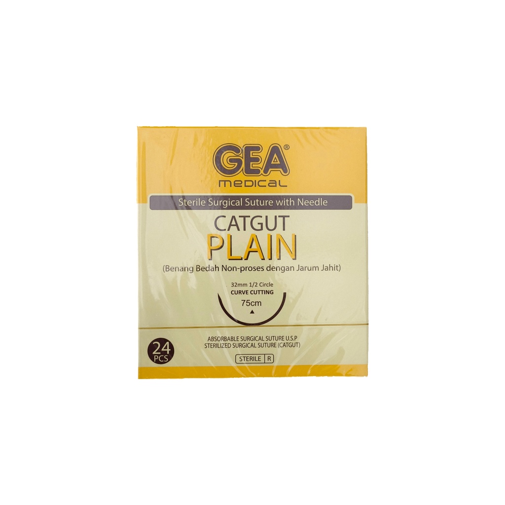 Jual Catgut Plain GEA / Benang Operasi Bedah 3/0 2/0 + Jarum / Hecting ...