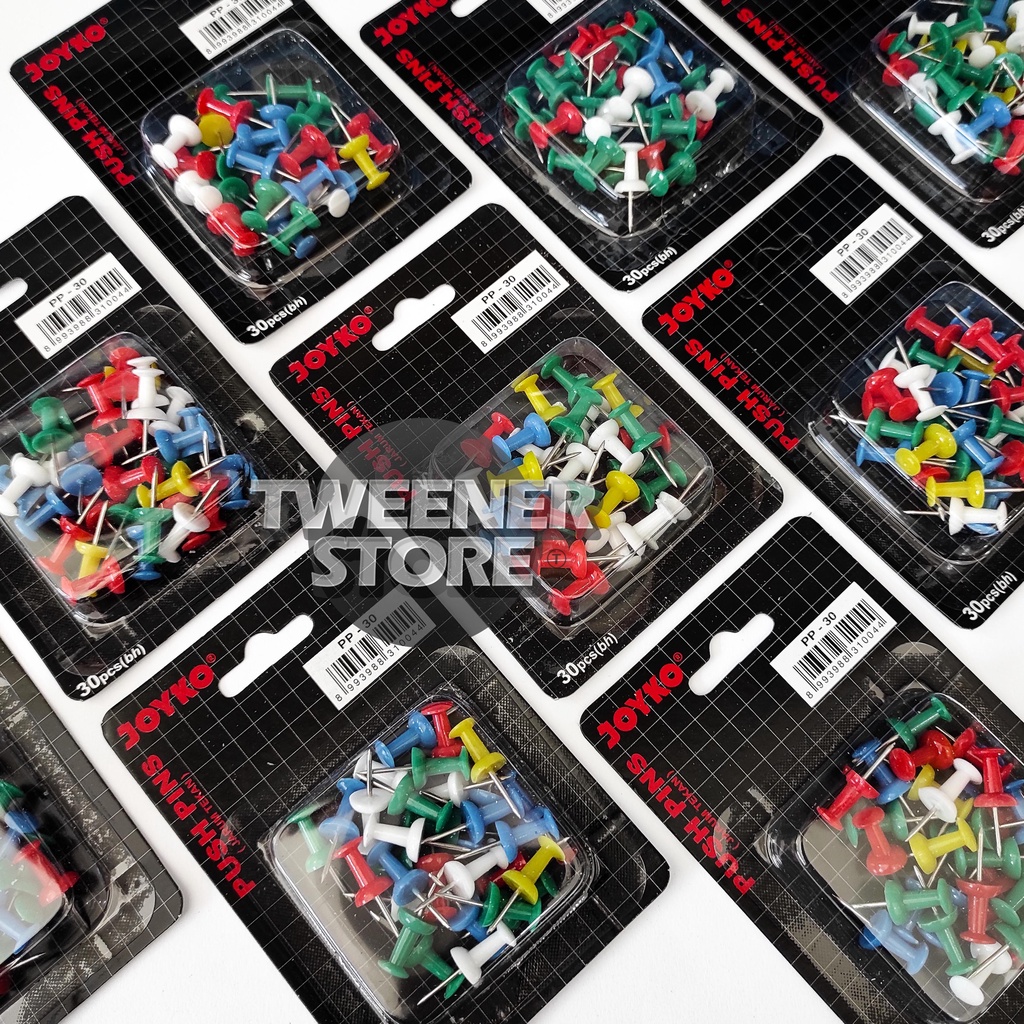 Jual Joyko Push Pin Pins PP-30 | isi 30pcs Warna Warni | Shopee Indonesia