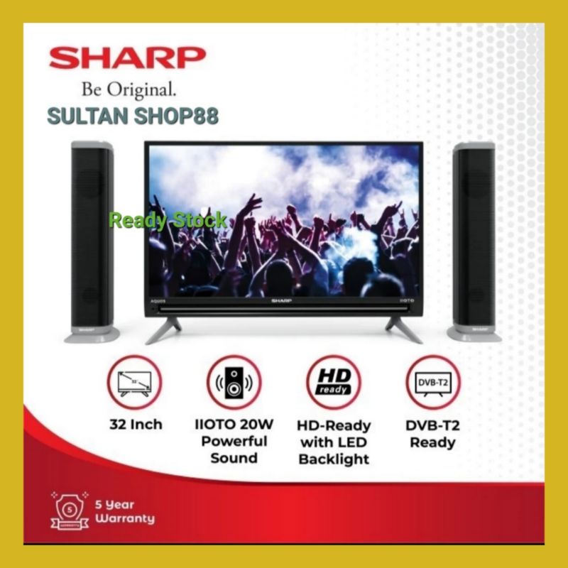 Jual SHARP LED TV 2TC32BD1iTG 32 INCH DIGITAL TV With Tower Speaker ...