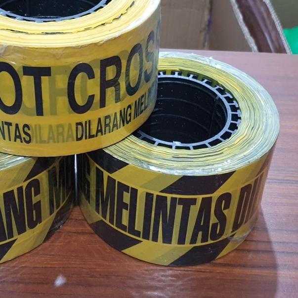 Jual police line 3x300 dilarang melintas/ baricade tape bertulisan ...