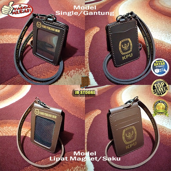 Jual Tempat Id Card KPU Kulit / Id Card Holder Kpu Gantung / name tag ...