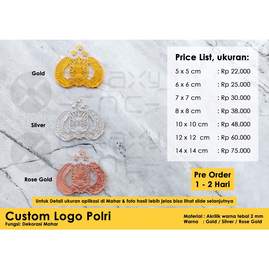 Jual Logo Polri / Polisi - Akrilik dekorasi Mahar Emblem / lambang ...