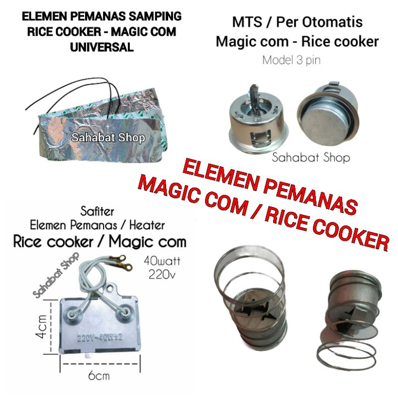 Jual ELEMEN PEMANAS HEATER BODI / SAFITER MTS UNTUK MAGIC COM / RICE ...