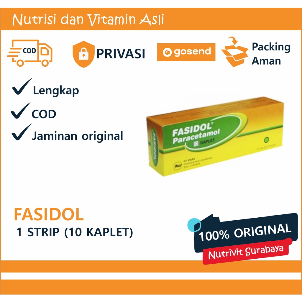 Jual Fasidol Paracetamol 500mg Obat Pereda Demam | Nyeri | Sakit Kepala ...