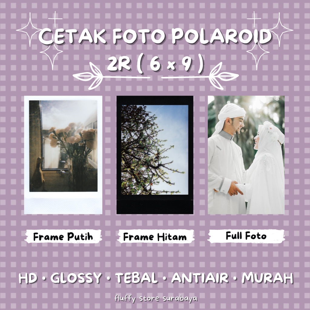 Jual CETAK FOTO POLAROID 2R MURAH SURABAYA - Frame Putih, Hitam, Full ...