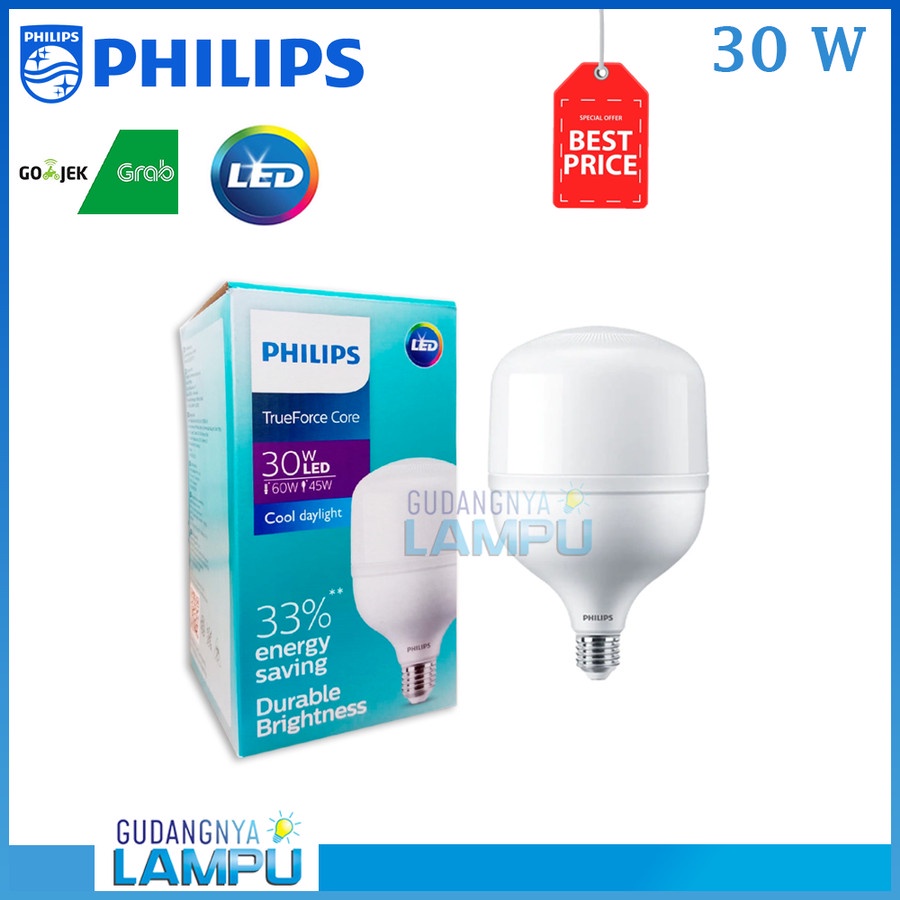 Jual Lampu LED Philips 30W 30Watt 30 W 30 Watt PUTIH (Pengganti 33W 33Watt) | Shopee Indonesia