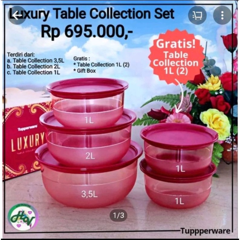 Jual Luxury Table Collection/Table Collection/Luxury Tupperware ...