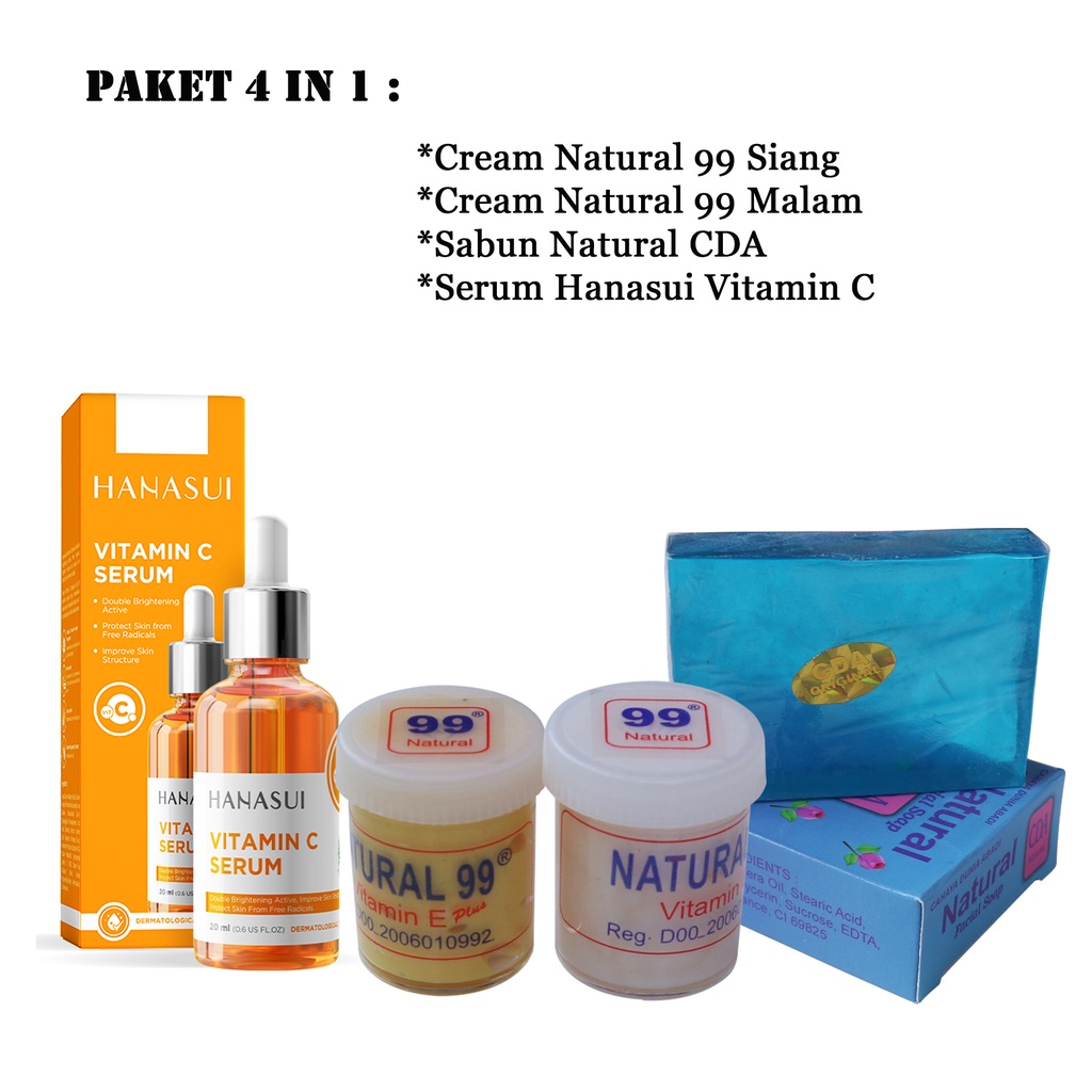 Jual PAKET 4IN1 CREAM NATURAL 99 ORIGINAL BPOM ( Cream Siang + Cream ...