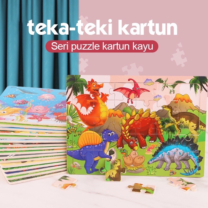 Jual JIGSAW PUZZLE 30 keping dengan background / Mainan Puzzle Kayu ...