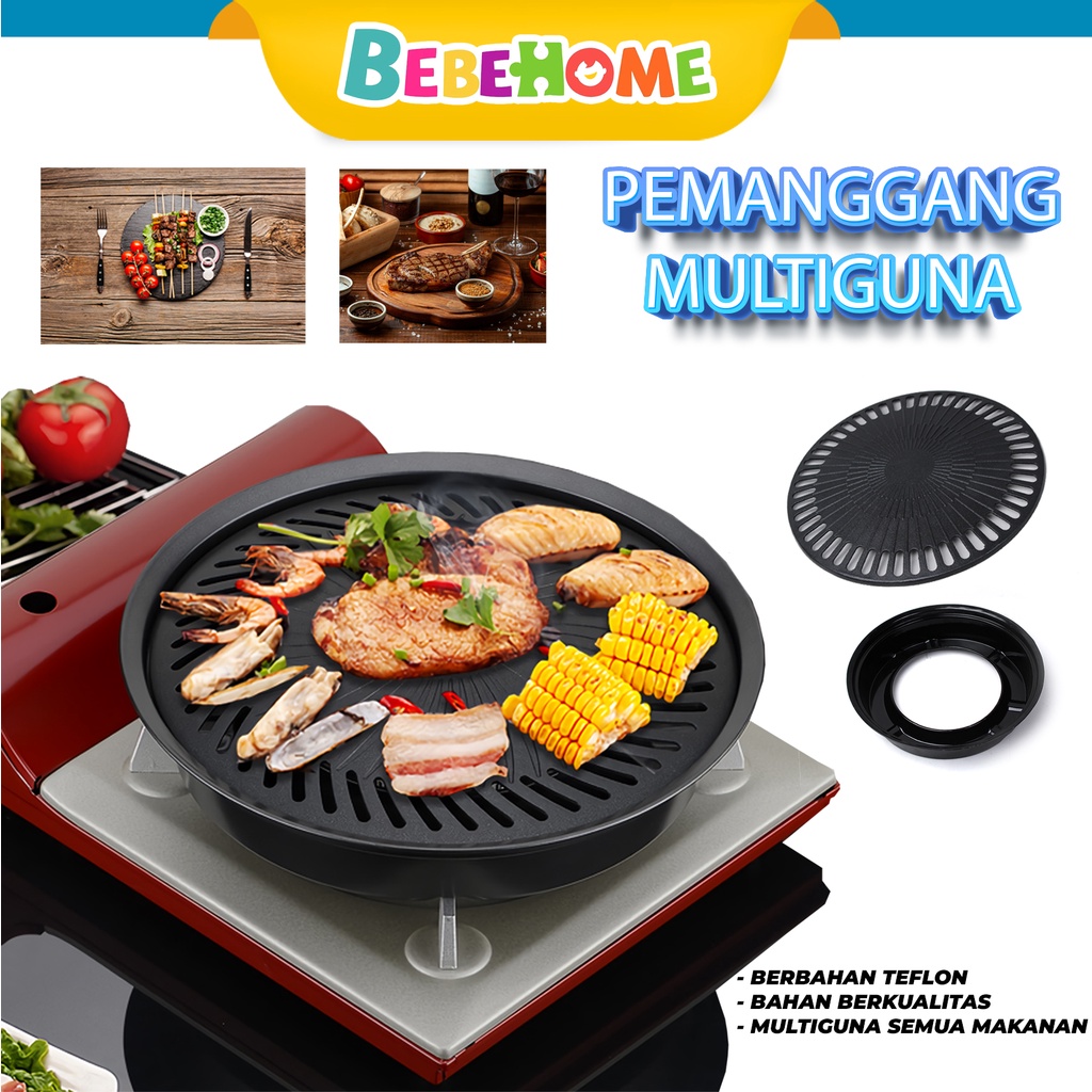 Jual Bebehome Pemanggang BBQ Bulat Ultra Grill Pan Drip Pan Plate Anti ...