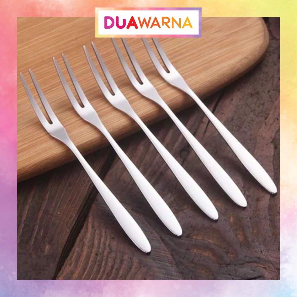 Jual DuaWarna Garpu Buah Stainless Kecil Tusukan Stainless Mini Alat ...