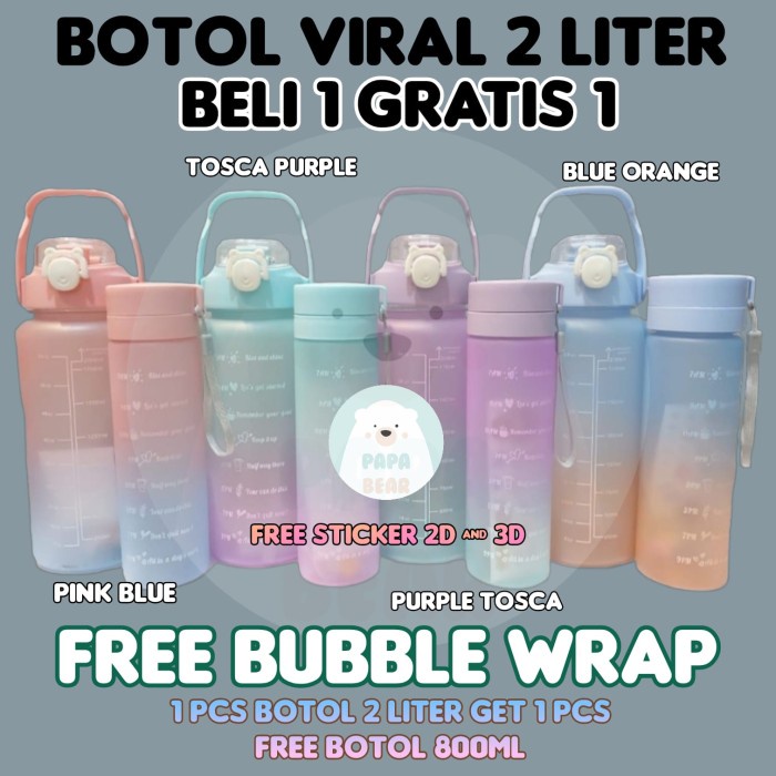 Jual Botol Minum Viral 2Ltr Botol Viral Beranak Isi2 Botol Limited ...