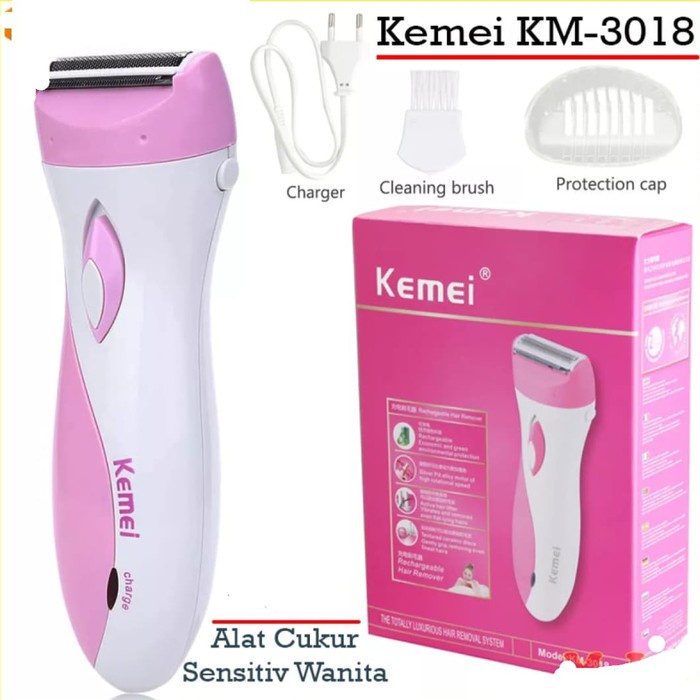 Jual Alat Cukur Wanita Rambut Bulu Ketiak Kaki Kewanitaan dengan Baterai Isi Ulang Kemei KM-3018 ...