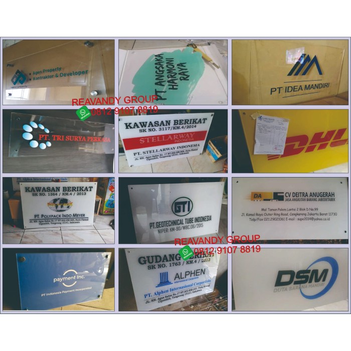 Jual Papan Papan Nama / Plang Kantor, Perusahaan, Toko / Custom Sign ...