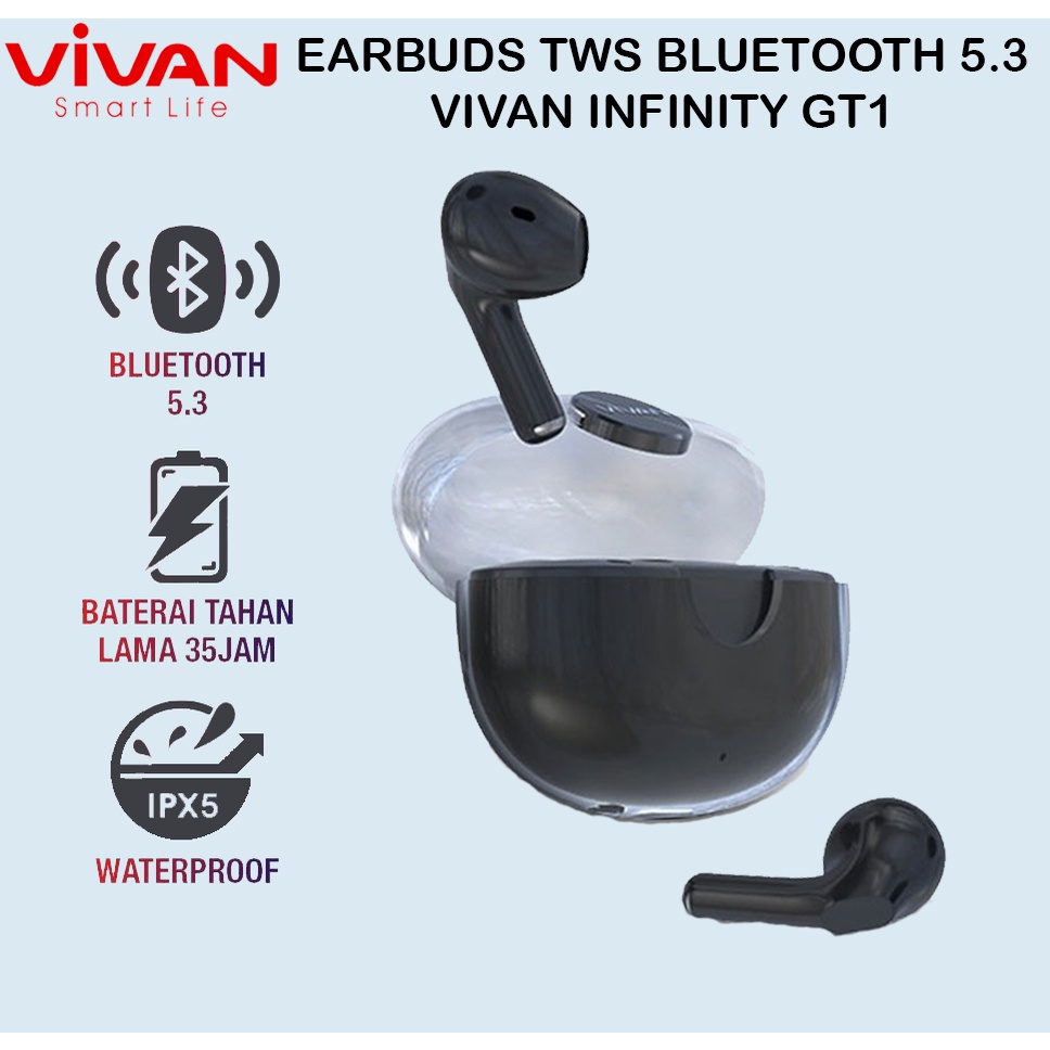 Jual Vivan Infinity Gt1 Headset Earbuds Tws True Wireless Bluetooth 5.3 ...