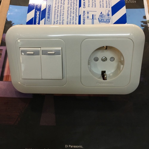 Jual Panasonic Stop Kontak + Saklar 2 Tombol Saklar Seri Double Saklar ...