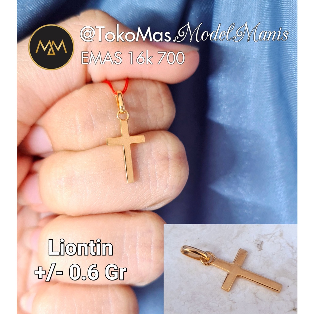 Jual Liontin emas salib polos emas kuning 700 kadar 16k | Shopee Indonesia