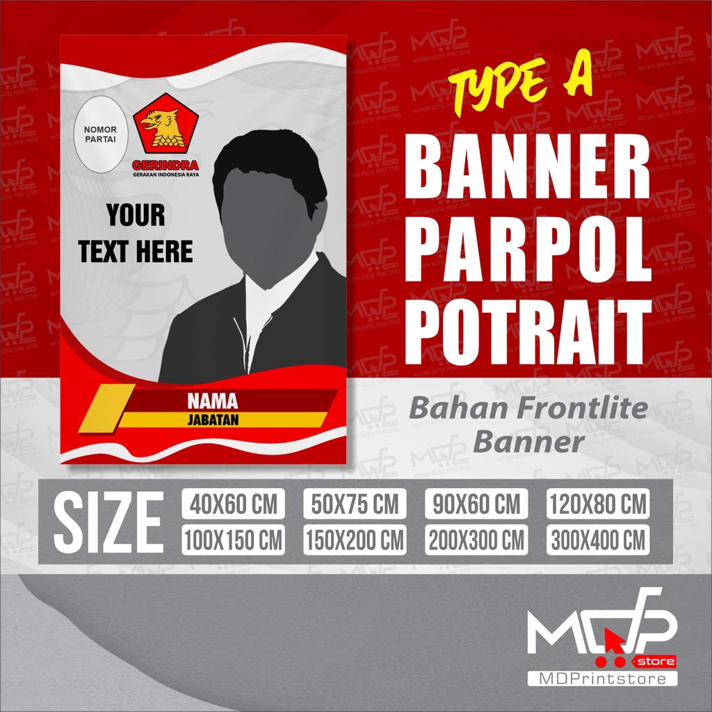 Jual BANNER 60cmX90cm BALIHO SPANDUK PARPOL PARTAI POLITIK KAMPANYE ...