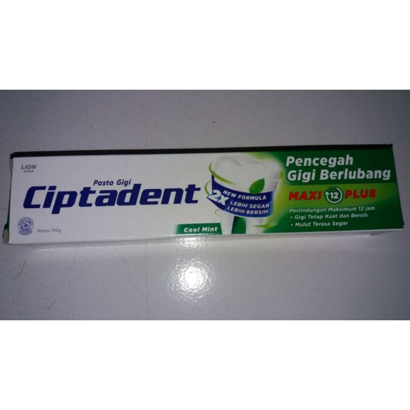 Jual Ciptadent Pasta Gigi Maxi Plus Cool Mint Hijau Green 190gr ...