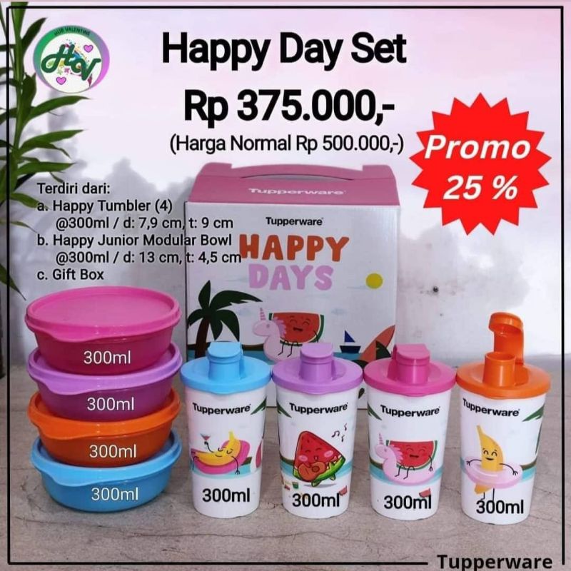 Jual happy day set by tupperware | Shopee Indonesia