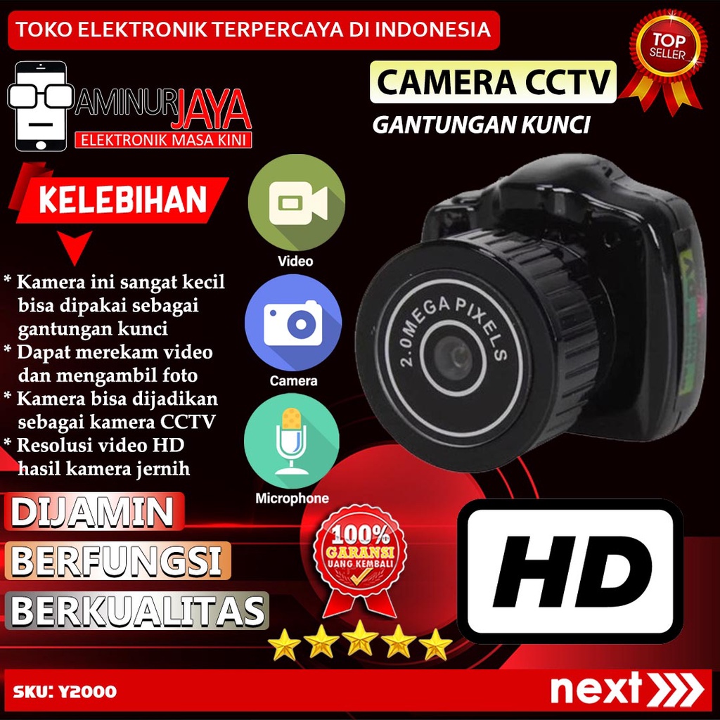 Jual Small Camera Y2000 Kamera Camcorder Hidden Spycam Mini DV DVR ...