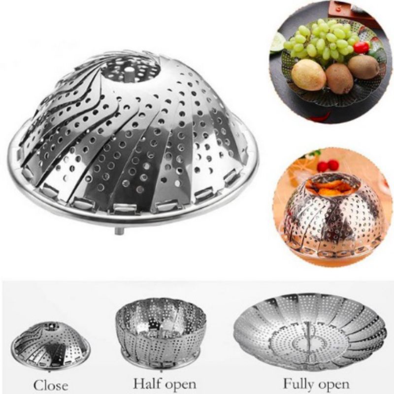 Jual Kukusan Stainless Steel Alat Kukus Panci Steamer Lipat Alas Steam ...