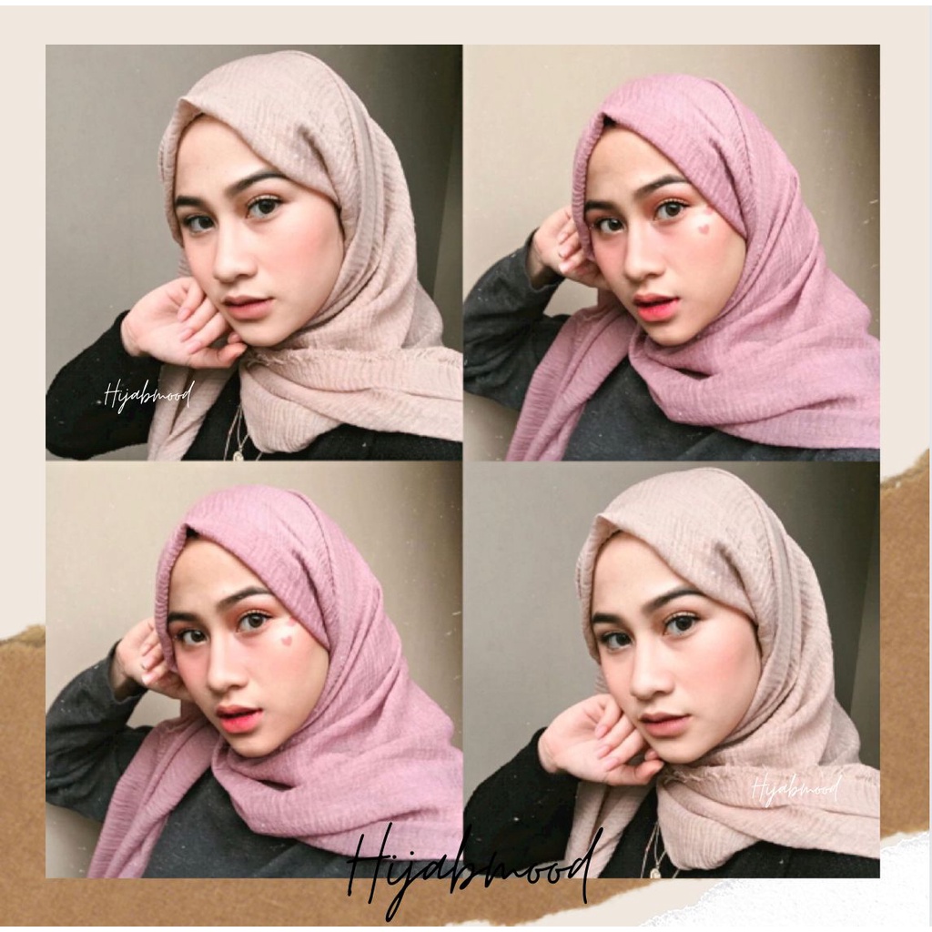 Jual Pashmina Crinkle Shawl Katun Premium | Pashmina Rawis Kusut Hijab Crincle Import | Shopee ...