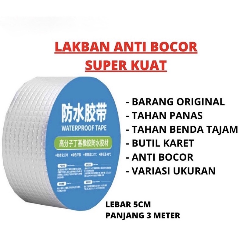 Jual LAKBAN ANTI BOCOR Bahan Aluminium foil + lem karet Butyl ukuran 5cm x 3m | Shopee Indonesia