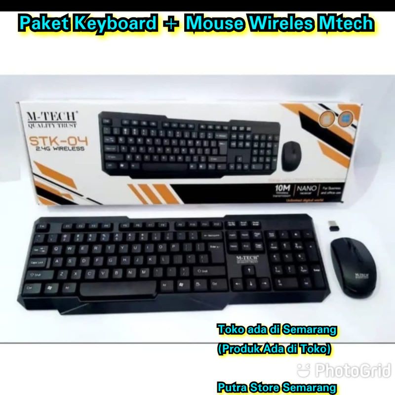Jual Paket Keyboard Mouse Wireles Mtech Keyboard dan Mouse Tanpa Kabel ...