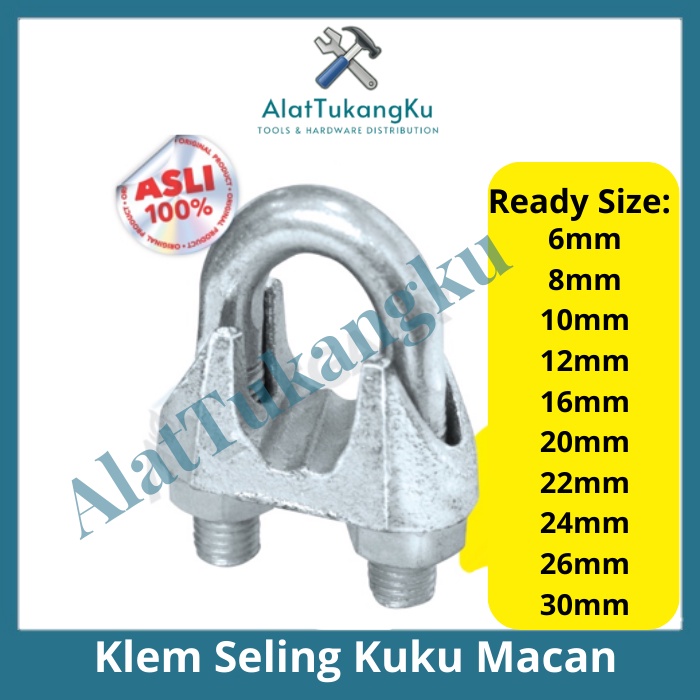 Jual Klem Seling Kuku Macan 20 mm / Klem Kabel Baja / Kuku Macan ...