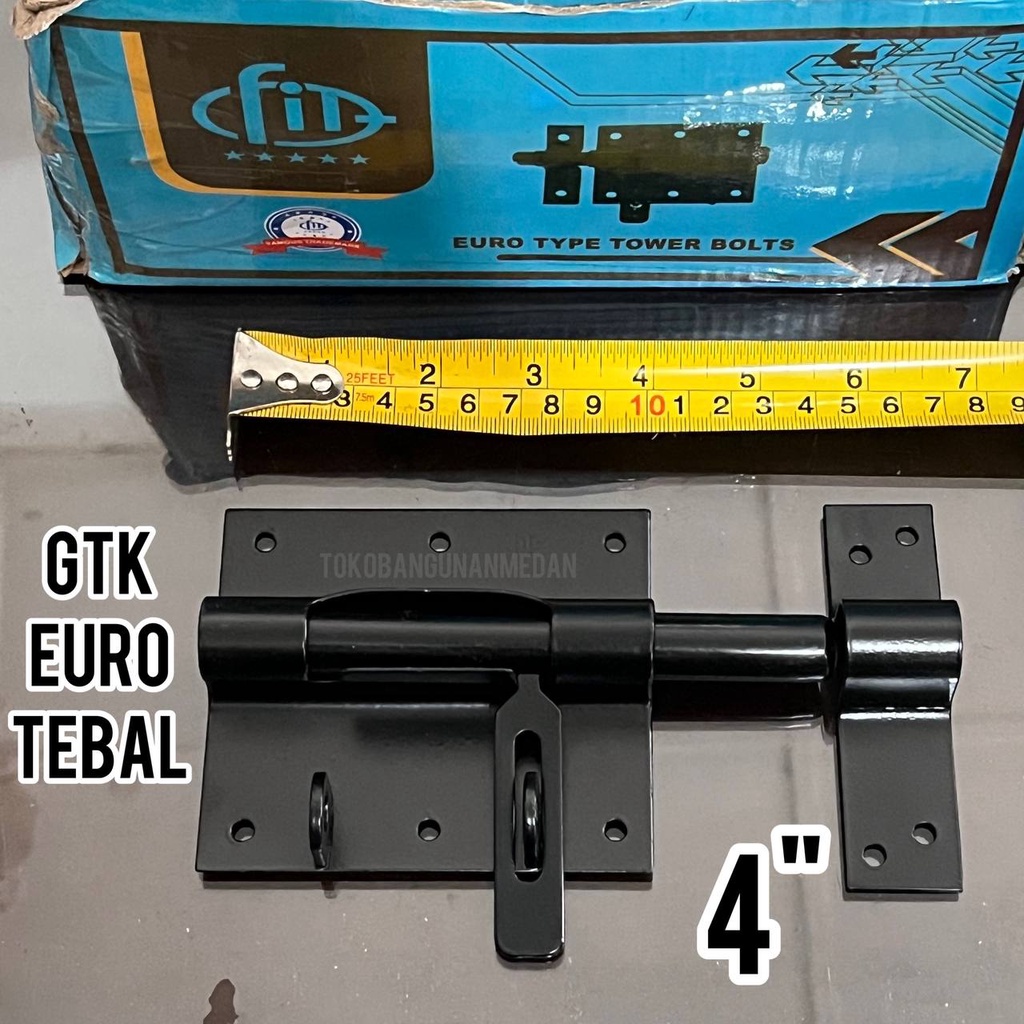 Jual GTK EURO HITAM TEBAL 4 INCH - Gerendel Tempat Kunci Gembok Gudang ...
