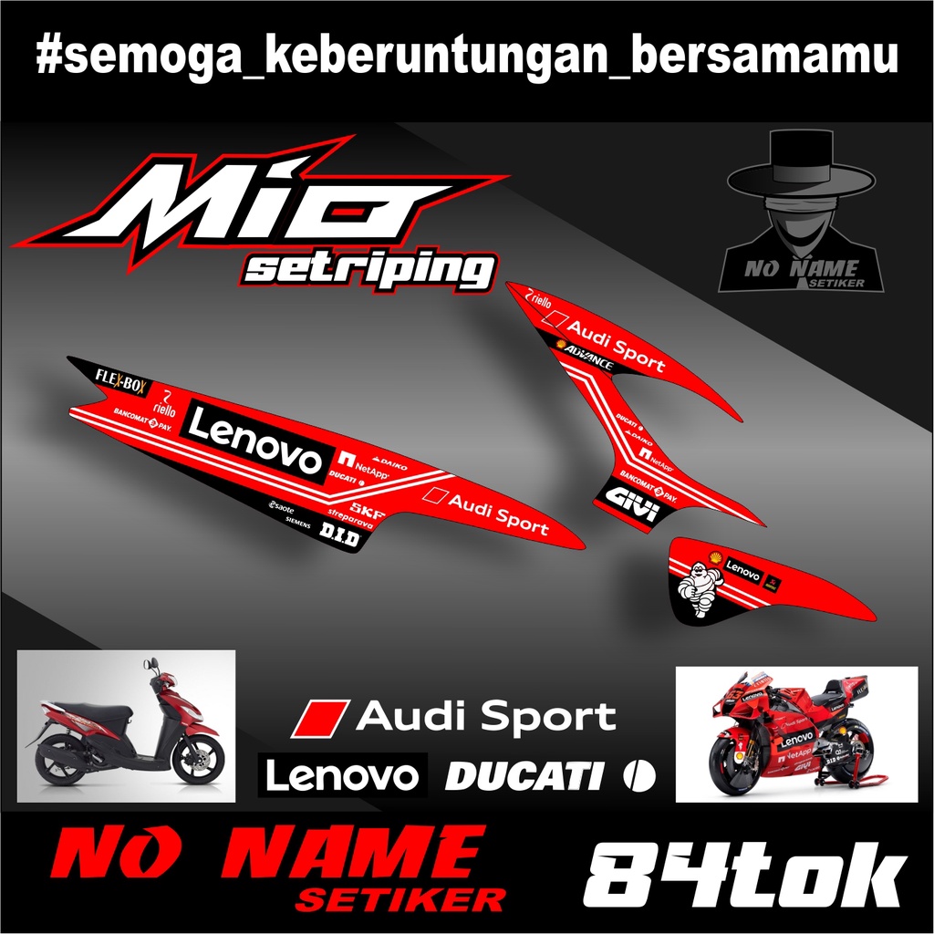 Jual Stiker Striping Mio 110 Smile/Sporty variasi GP Ducati (84tok ...