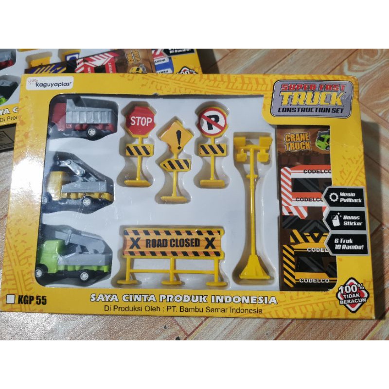 Jual mainan mobil truck construction rambu lalu lintas KGP55 | Shopee ...