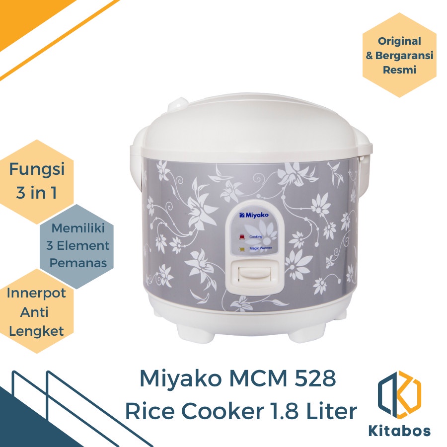Jual Miyako MCM 528 Silver Magic Com Rice Cooker [ 1.8 Liter] | Shopee ...
