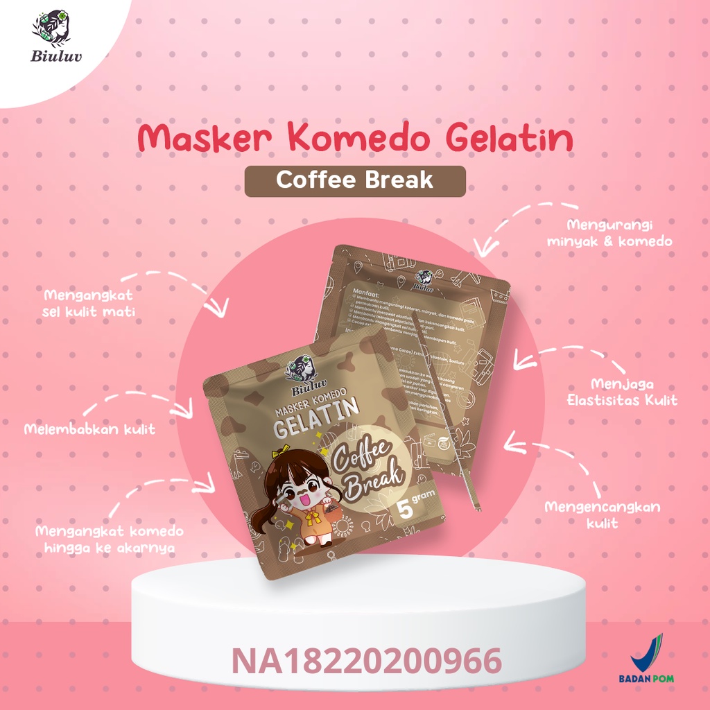 Jual BPOM Masker Komedo Gelatin 5 Gram Biuluv - Masker Gelatin Biuluv ...