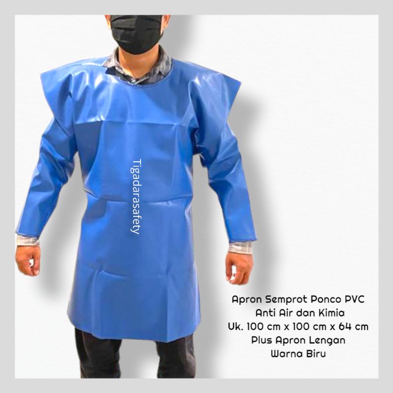 Jual Apron Semprot Ponco PVC Plus Apron Lengan PVC Anti Air dan Anti ...