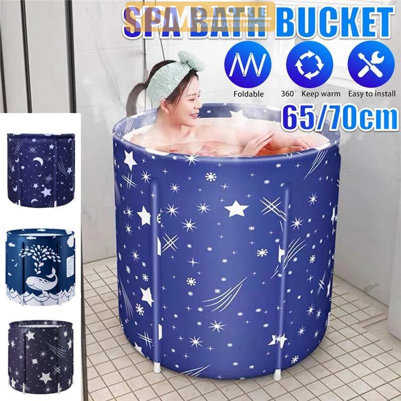 Jual Bak Mandi SPA Bathtub Lipat Portable Adult Folding Bath 65x70 cm ...