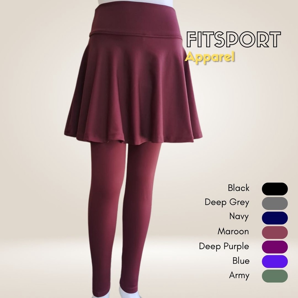 Jual FitSport - Legging Skirt Premium | Legging Rok Hight Waist | Legging Olahraga Wanita | For ...