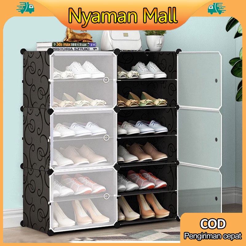 Jual Nyaman Rak Sepatu Anti Debu 6 Layer Tebal Shoe Rack Portable ...