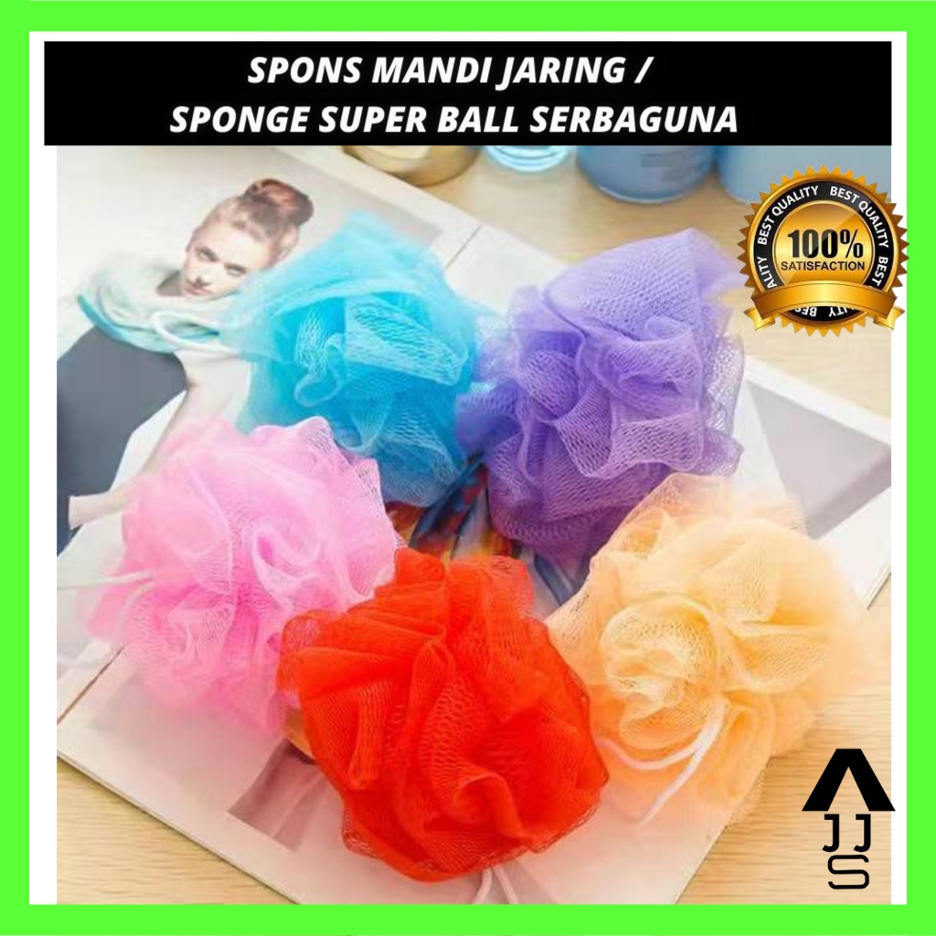 Jual Spons Mandi Jaring Shower Puff Bath Sponge Ball Super Busa Spon ...