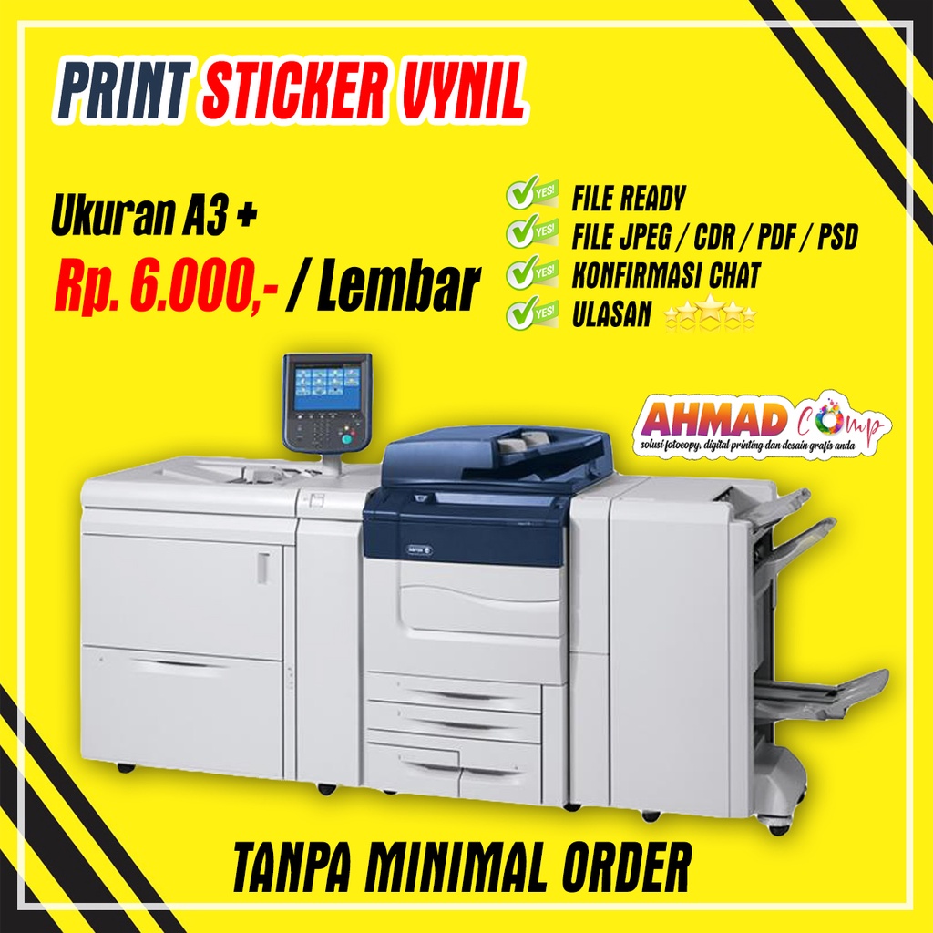 Jual Print Stiker | Cetak Sticker Vinyl A3+ Glossy / Doff / Transparant ...