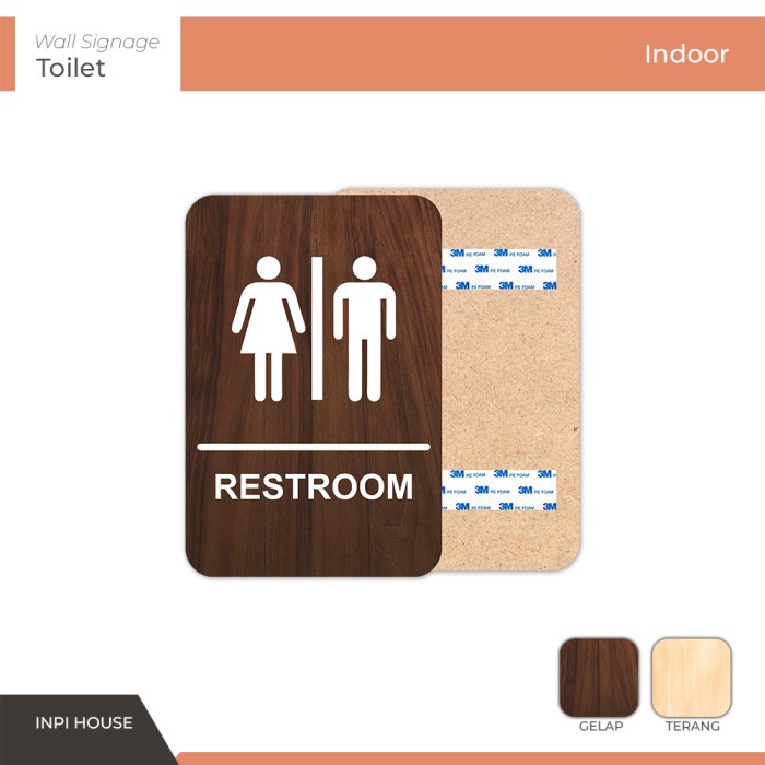 Jual [Ready] Restroom Sign Door - Signage Rest Room - Penanda Pintu ...