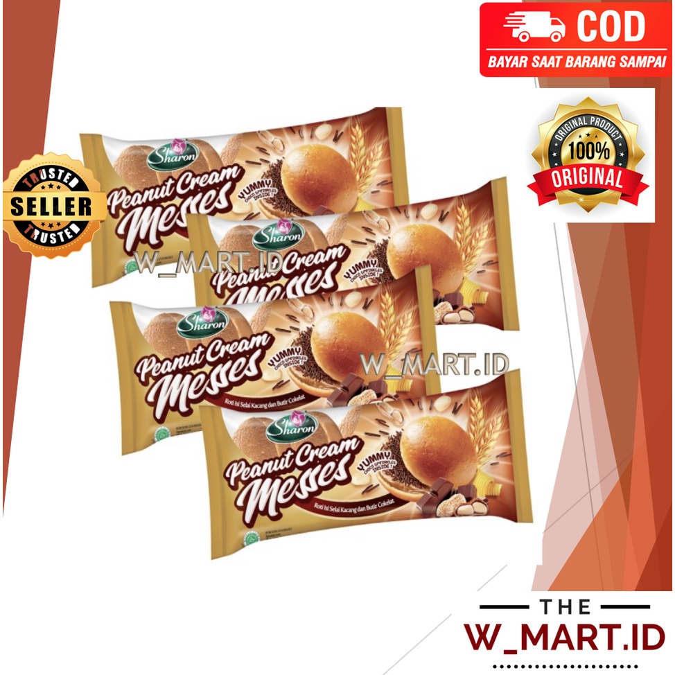Jual SHARON PAROTI ROTI BAGELEN PEANUT CREAM MESSES MESES KACANG COKLAT ...